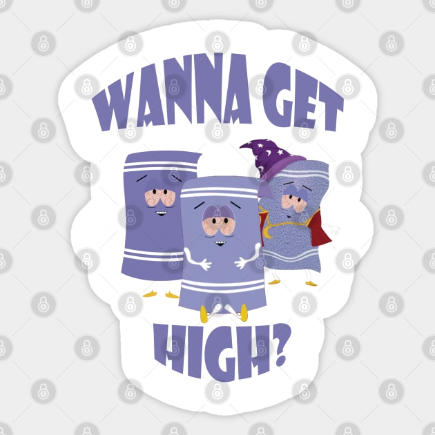 Towelie | Wanna Get High | South Park - South Park - Sticker | TeePublic