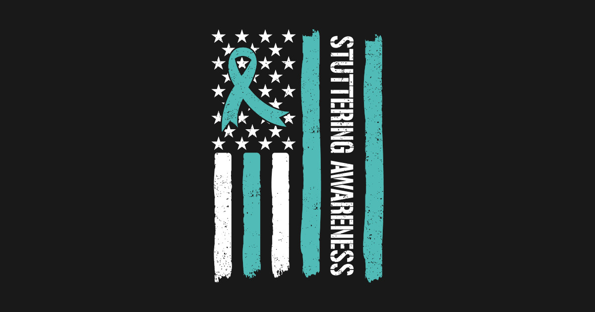 Stuttering Awareness Month American Flag Ribbon - Stuttering Awareness ...
