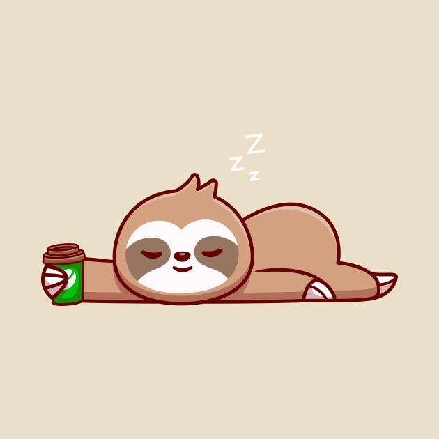 Cute Sloth With Coffee Cup Cartoon - Cute Sloth With Coffee Cup Cartoon ...