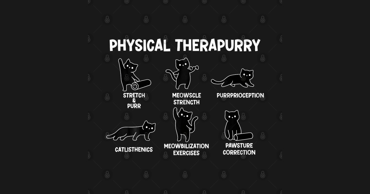 Cat Physical Therapurry Puns Calisthenics Physical Therapy - Cat ...
