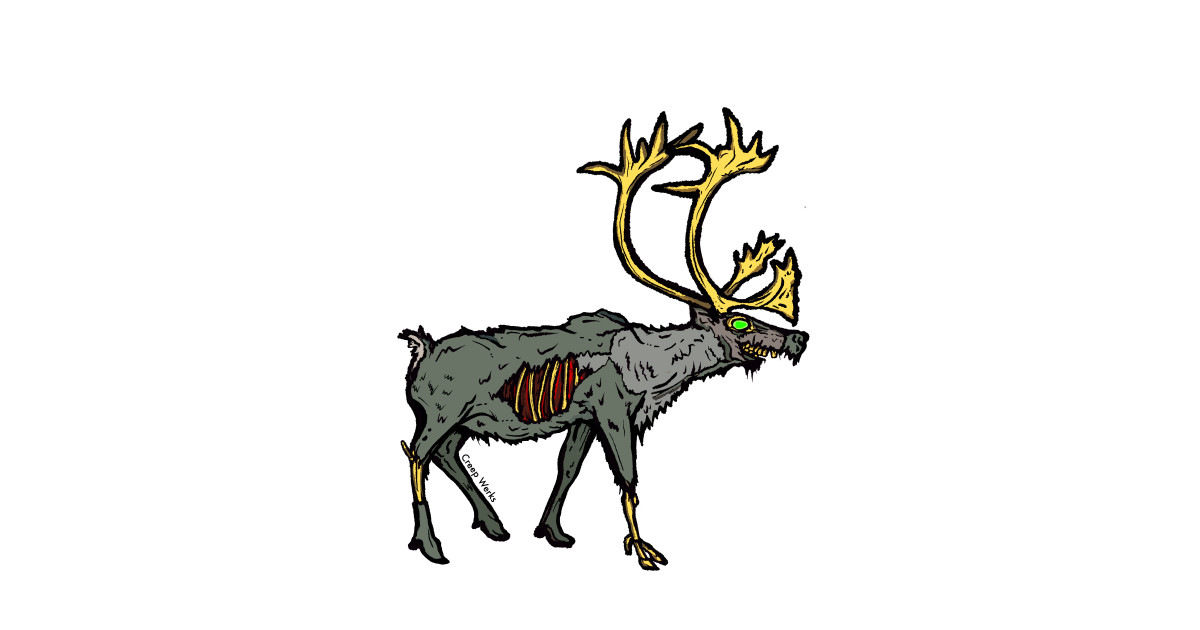 Alaskan Zombie Caribou Reindeer National Park Animal - Yellowstone - T ...