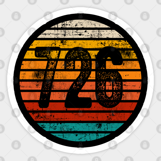 Distressed Vintage Sunset 726 Area Code - 726 Area Code - Sticker ...