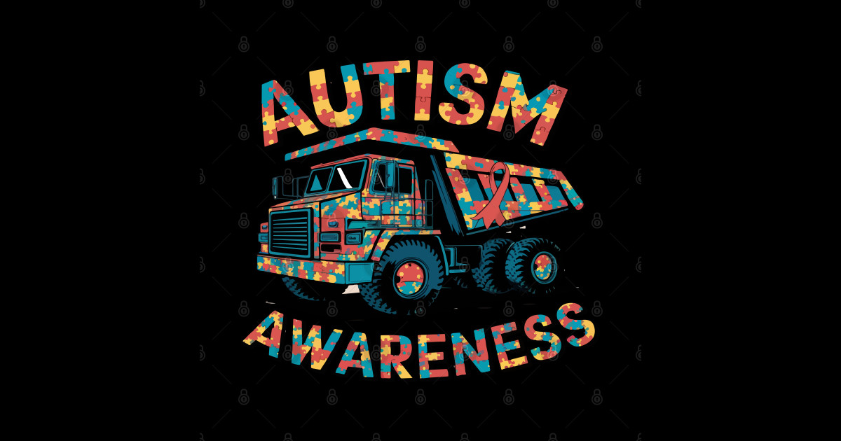Dump Truck Puzzle Autism Awareness Autistic Womens Mens Kids - Autism ...