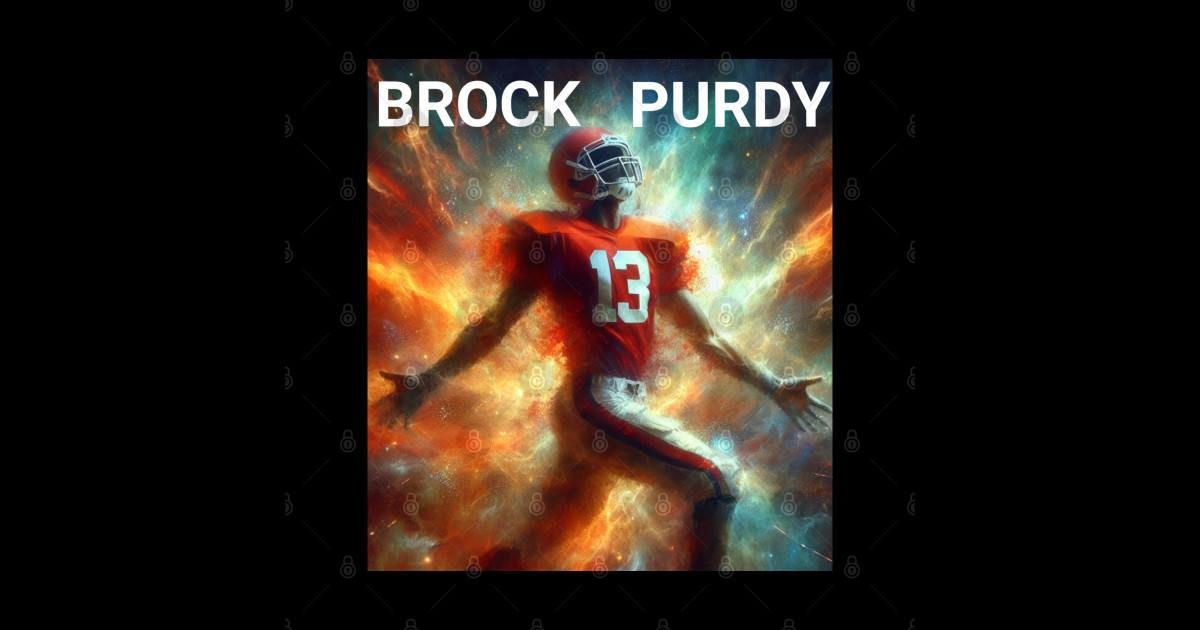 Brock Purdy oil paint American football - Brock Purdy - Sticker | TeePublic