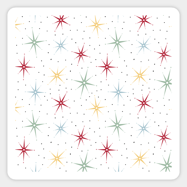 Colorful Atomic Starburst Mid Century Pattern - Starburst Pattern ...