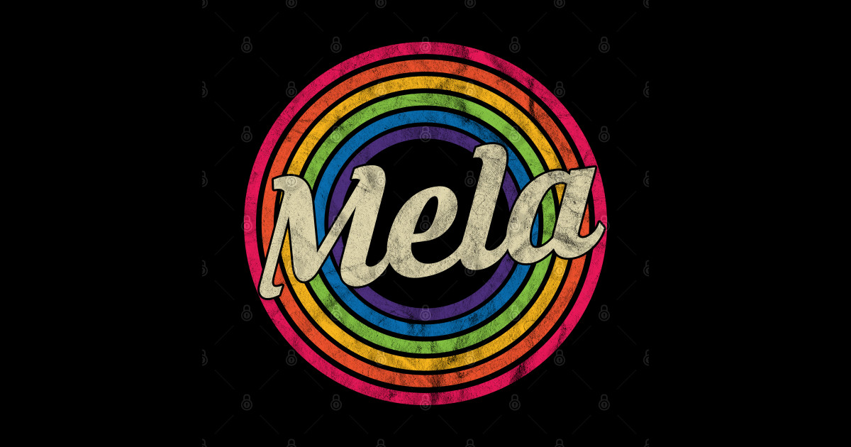 Mela - Retro Rainbow Faded-Style - Mela - Sticker | TeePublic