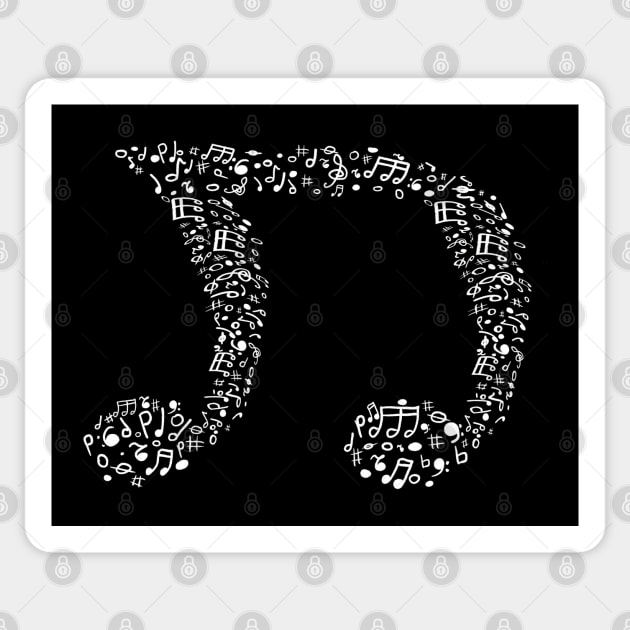 Music note shape - Music Note Silhouette - Sticker | TeePublic