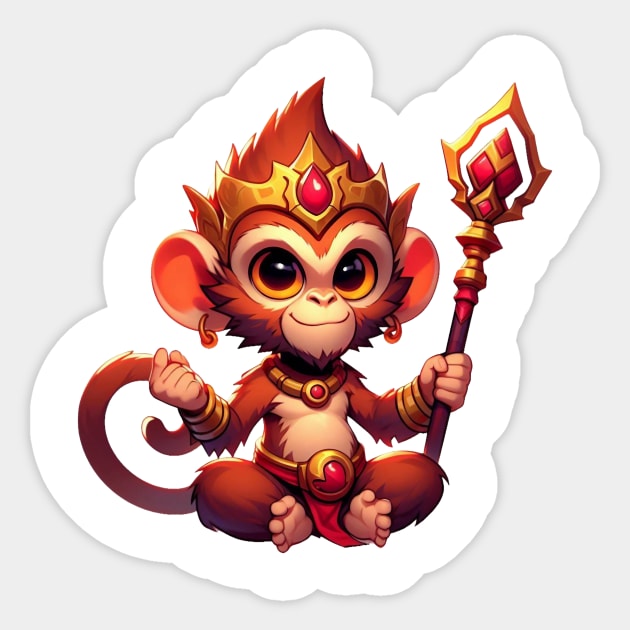 Cute Monkey King - Cute Monkey King - Sticker | TeePublic