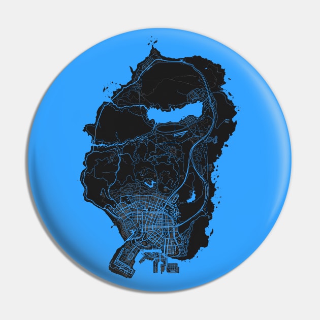 Los Santos Map - Gta - Pin | TeePublic