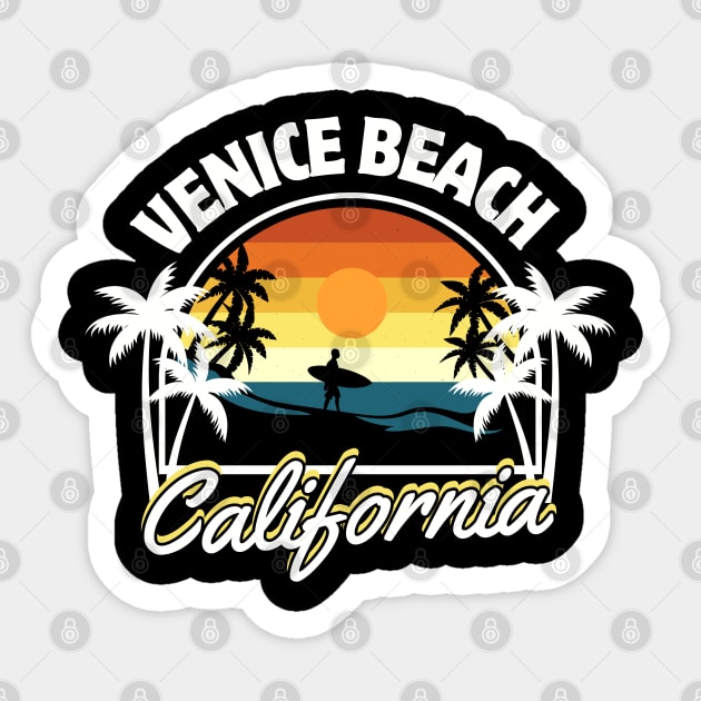 Vintage Venice Beach - Venice Beach - Sticker | TeePublic