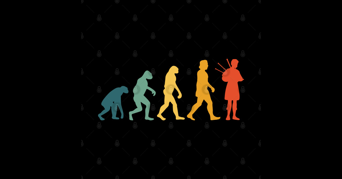 Bagpipe Bagpiper Evolution Retro Vintage - Bagpipe Evolution - Long ...