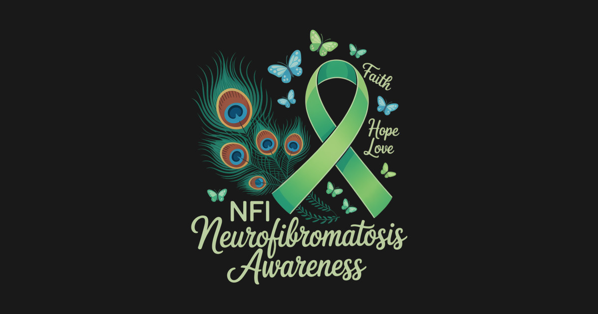 Tu Heart Butterfly Green Ribbon NF1 Awareness - Nf1 Awareness - T-Shirt ...