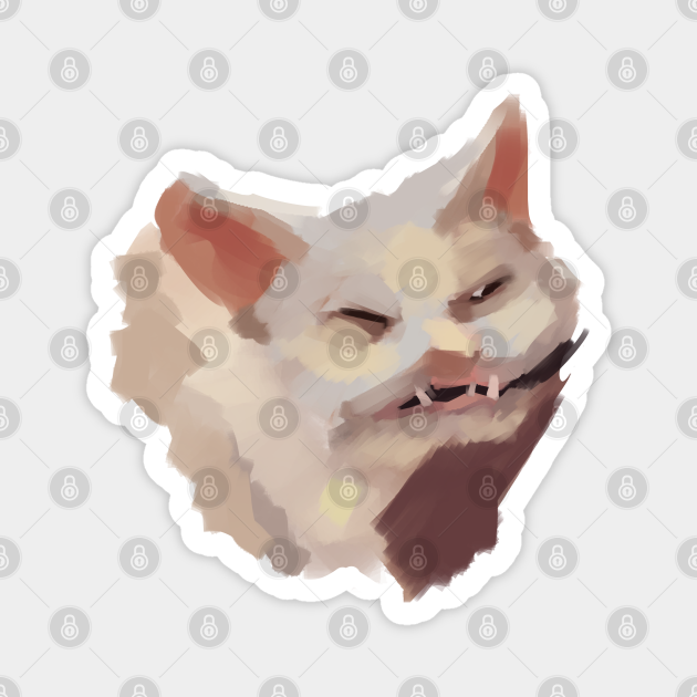 Hilarious cringing cat meme version.2 - Cats - Magnet | TeePublic