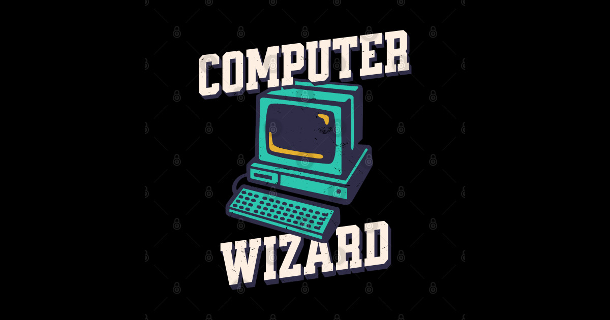 Computer Wizard - Vintage - Computer Nerd - T-Shirt | TeePublic