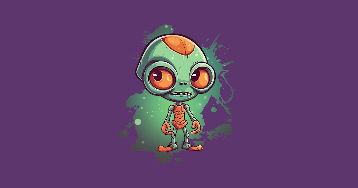 Alien cartoon, extra terrestrial funny conqueror - Alien - T-Shirt ...