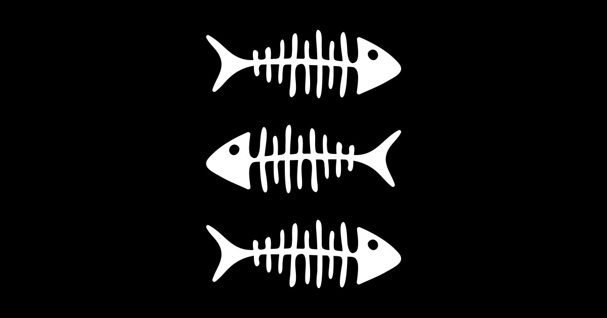 White Fish Bones - Fish Bones - Sticker | TeePublic