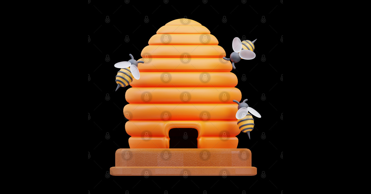 Bee Hive Illustration - Bee Hive - Sticker | TeePublic