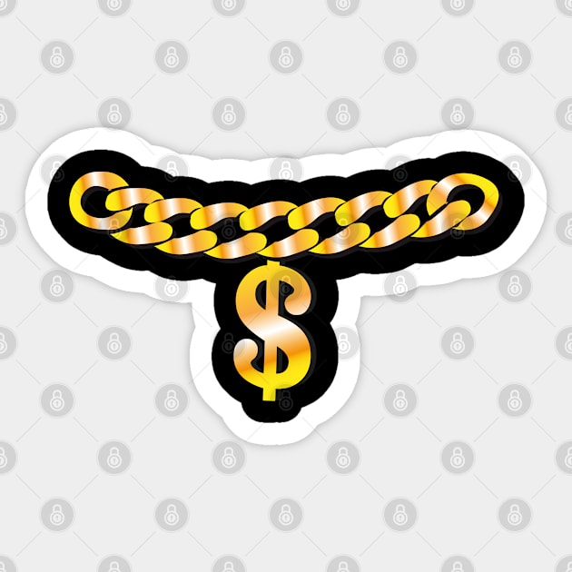 Dollar Gold Chain - Gold Chain - Sticker | TeePublic