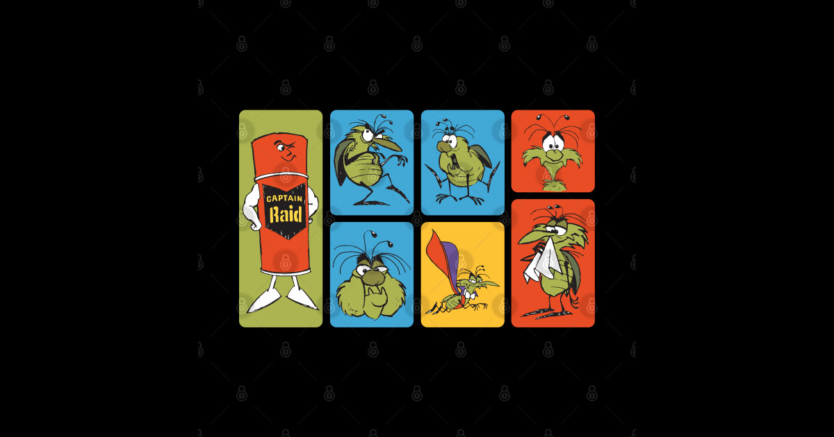 Raid Bug Spray Characters - Raid - Sticker | TeePublic