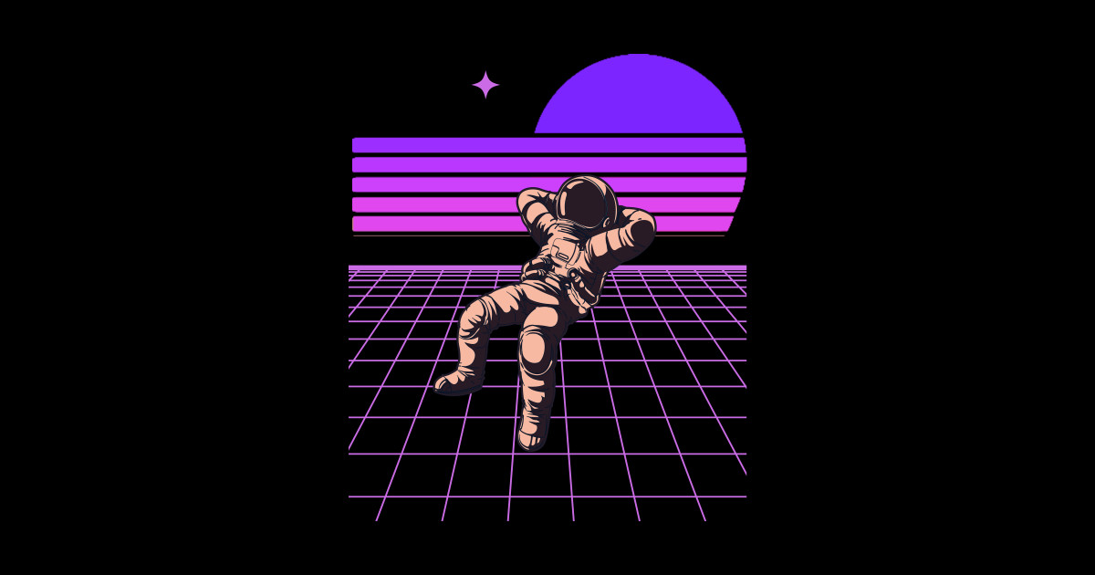 Neon 80s Retro Spaceman Design - Retro - Posters and Art Prints | TeePublic