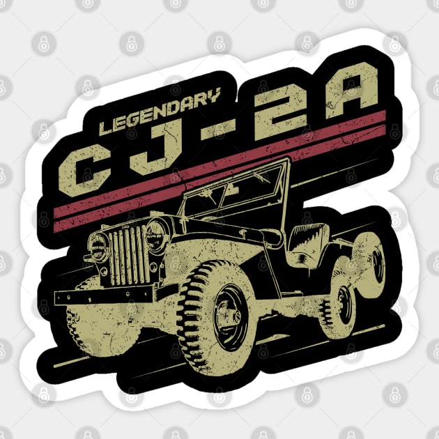 CJ-2A Jeep car trailcat - Cj 2a - Sticker | TeePublic