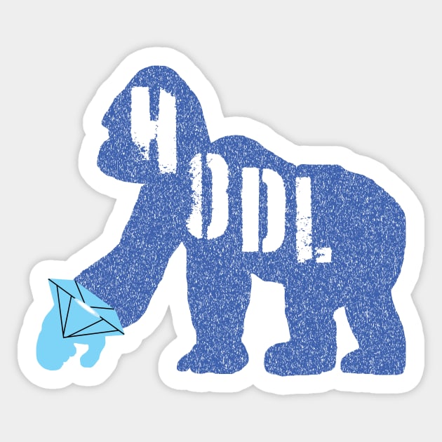Diamond Hand HODLE Ape Blue Version - Hodl - Sticker | TeePublic