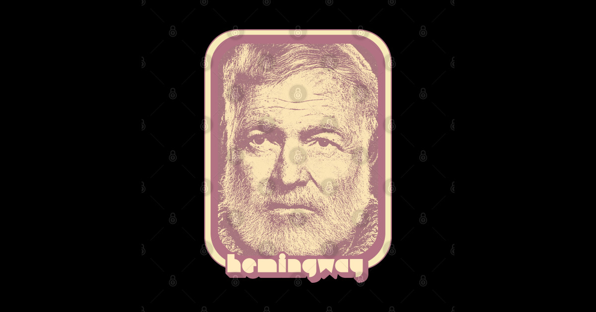 Ernest Hemingway // Retro Aesthetic Fan Art Gift - Hemingway Fan ...