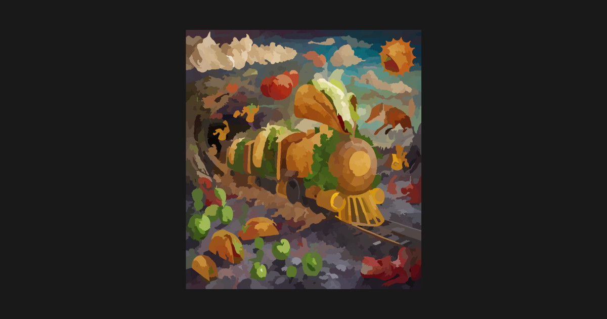 watercolor taco train fantasy fox - Watercolor Painting - T-Shirt ...