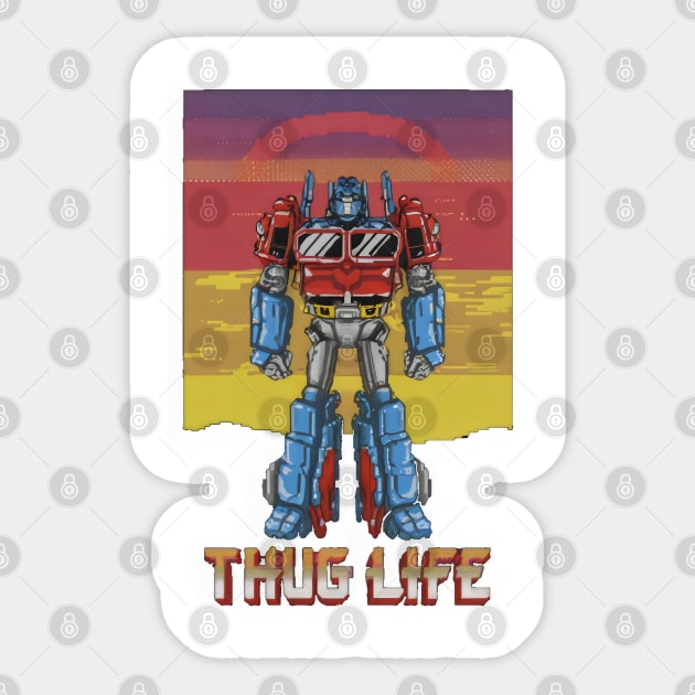 Retro Sunset Optimus Prime Thug Life Tee"- Thug life Vintage robot ...