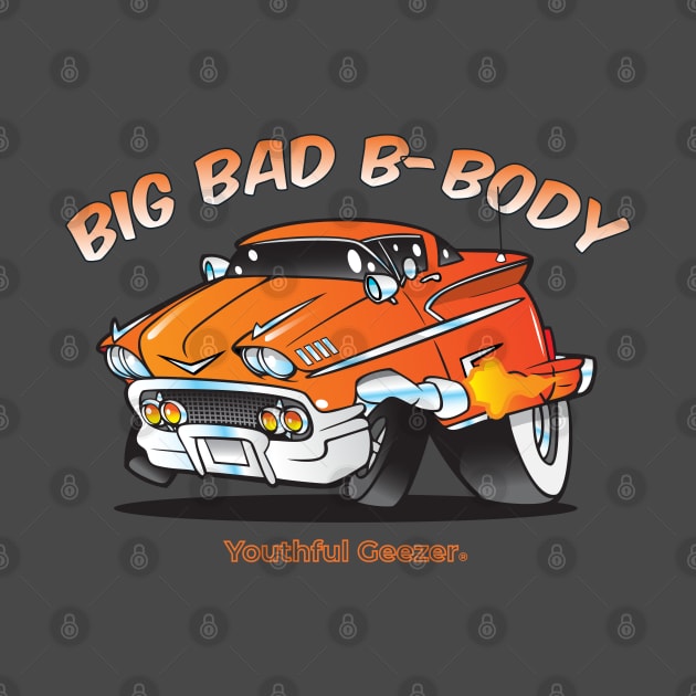 Big Bad B-Body Cartoon Car Toon - Chevy Impala - T-Shirt | TeePublic