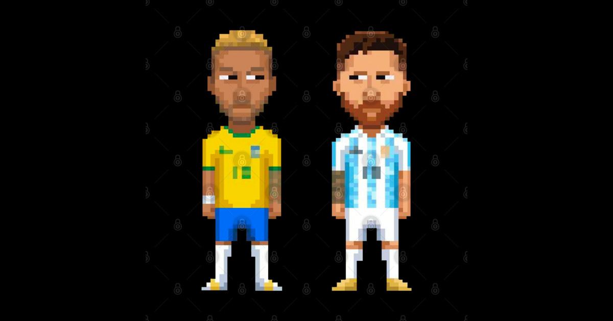 Neymar x messi 8bit - Messi - Sticker | TeePublic