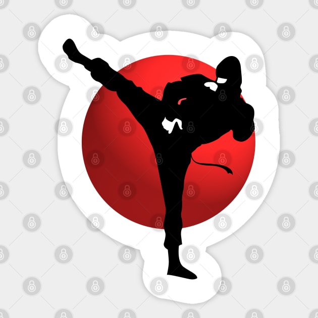 Ninja Kicking Pose - Japanese Martial Arts - Japanese Ninja - Sticker ...