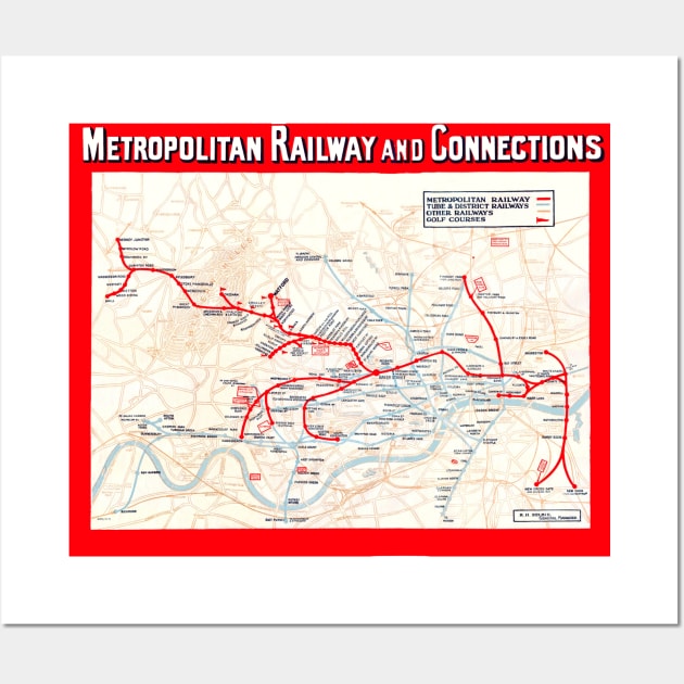Vintage Metropolitan Railway Map of London - Railway - Posters and Art ...