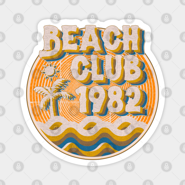 vintage retro beach club 70s 1982 with spirale orange - Vintage ...
