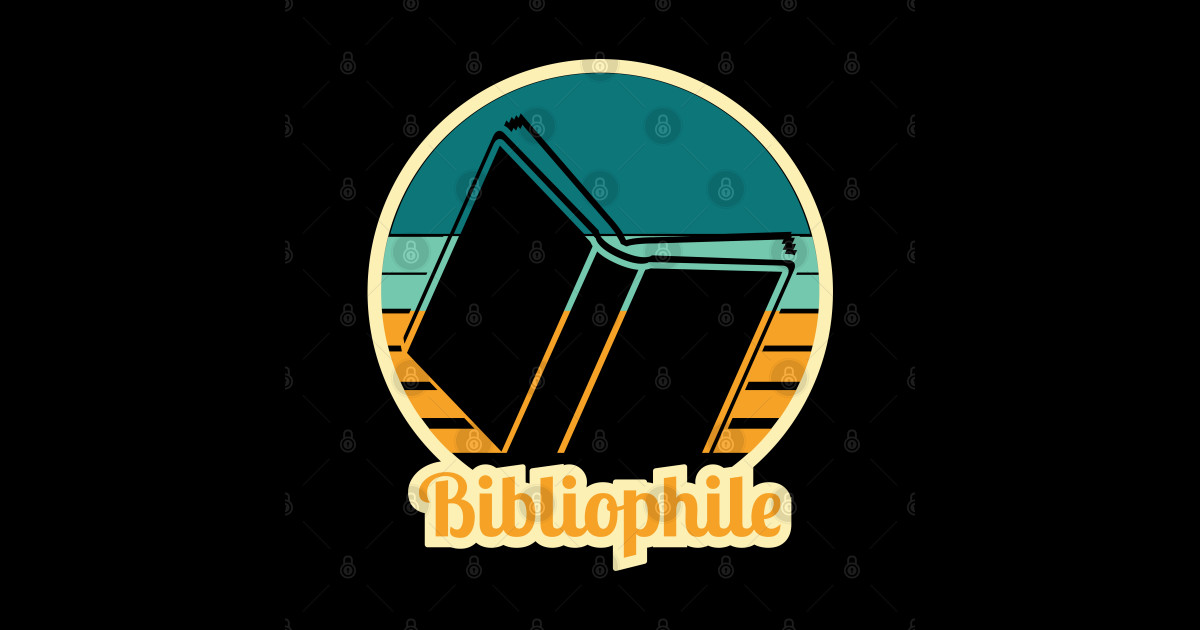 Retro Bibliophile Design Teal & light orange - Booknerd - Sticker ...