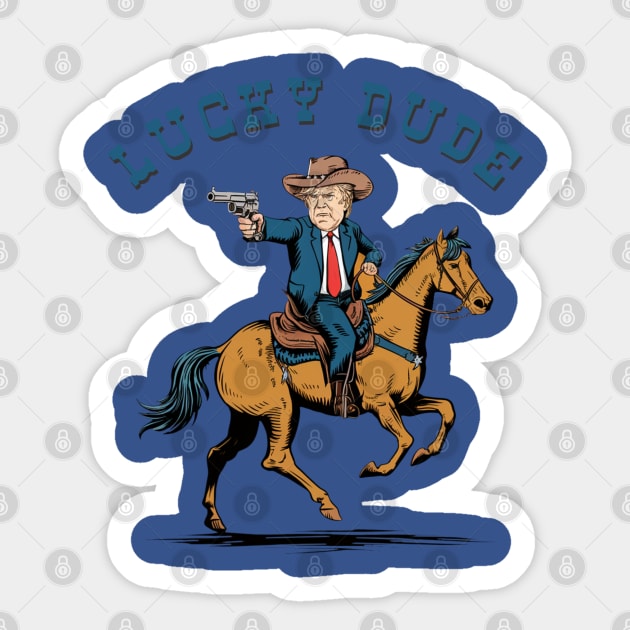 trump_cowboy_lucky_luke - Trumpcowboyluckyluke - Sticker | TeePublic