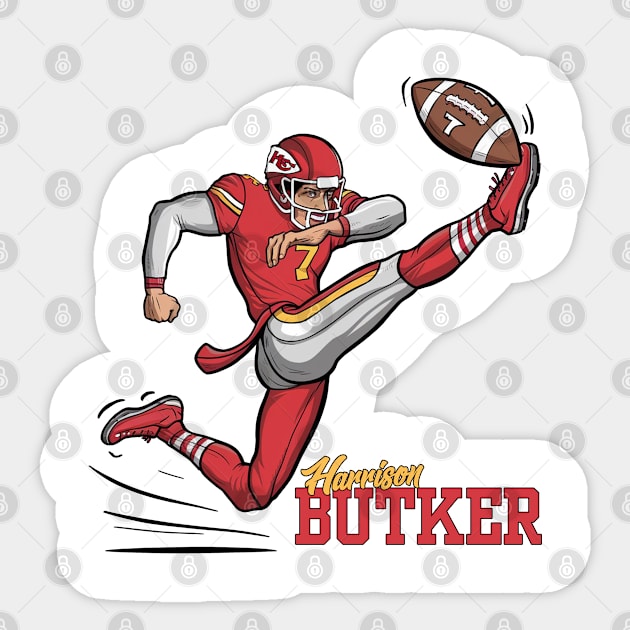 Harrison Butker Number 7 | The Buttkicker - Butker - Sticker | TeePublic