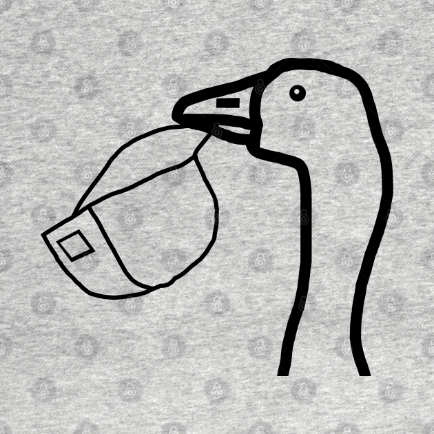 Portrait Gaming Goose Stealing Hat Outline - Gaming - T-Shirt | TeePublic