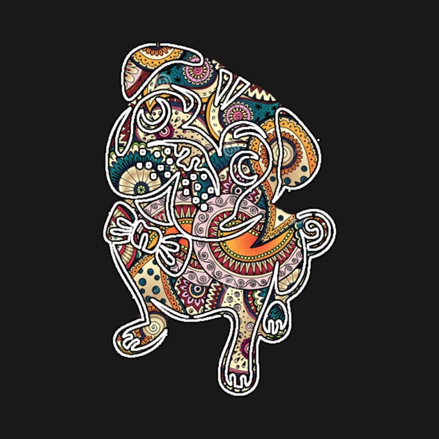 colorfull henna pug V.2 - Pug - T-Shirt | TeePublic