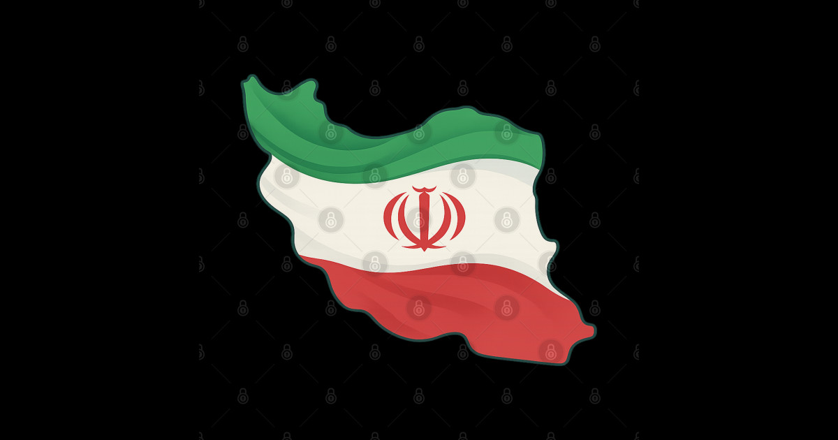 Iranian Identity – Flag-Wrapped Map Art - Iran Map - Sticker | TeePublic