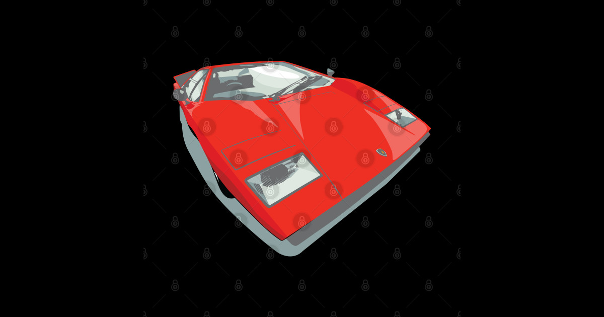 1970s Lamborghini Countach in red - Lamborghini Countach - Sticker ...