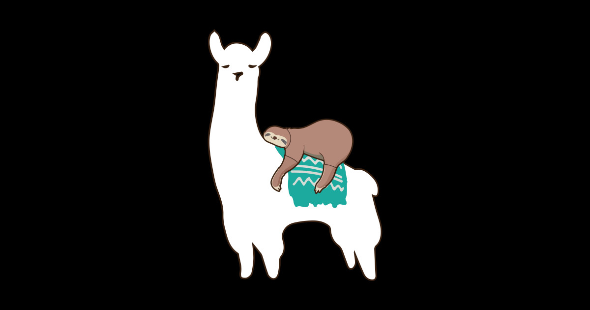 Funny Sloth Riding Llama - Sloth Riding Llama - Sticker | TeePublic