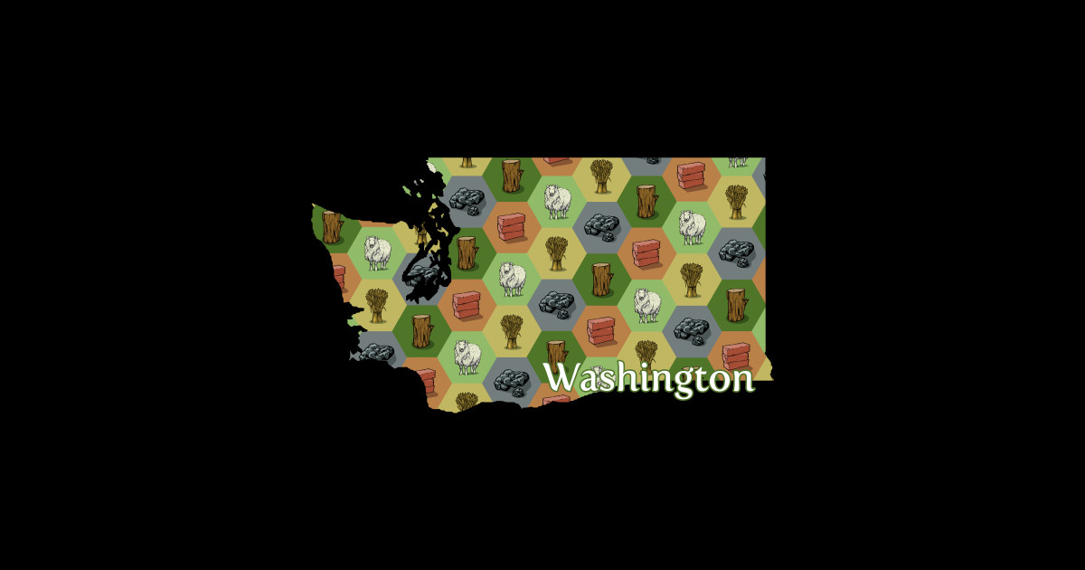 Washington State Board Game Map - Board Games - Sticker | TeePublic