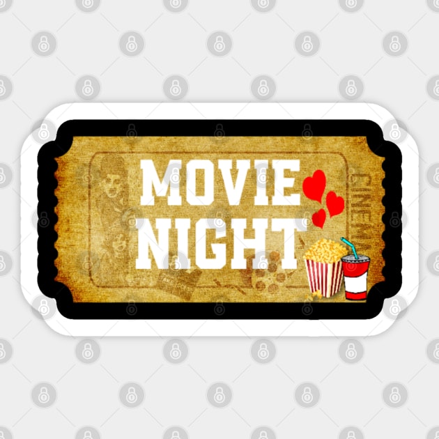 movie night - Family Movie Night - Sticker | TeePublic