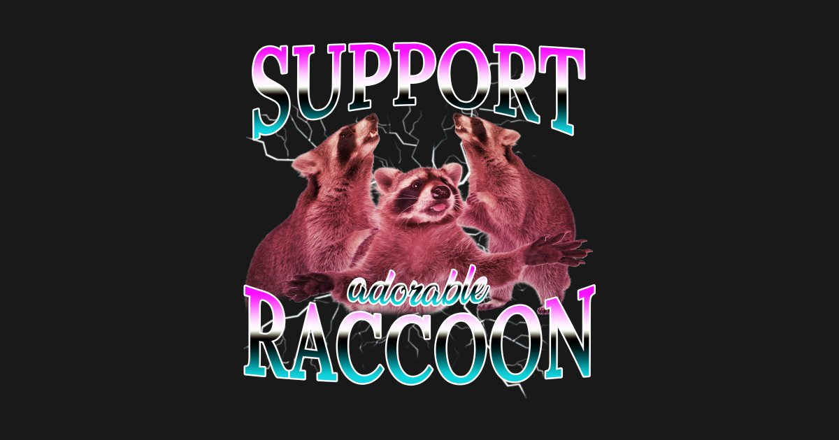 SUPPORT ADORABLE RACCOON - Raccoon - T-Shirt | TeePublic