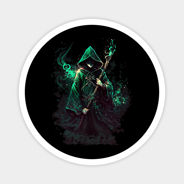 Dark Wizard in Green Robes - Dark Wizard - Magnet | TeePublic