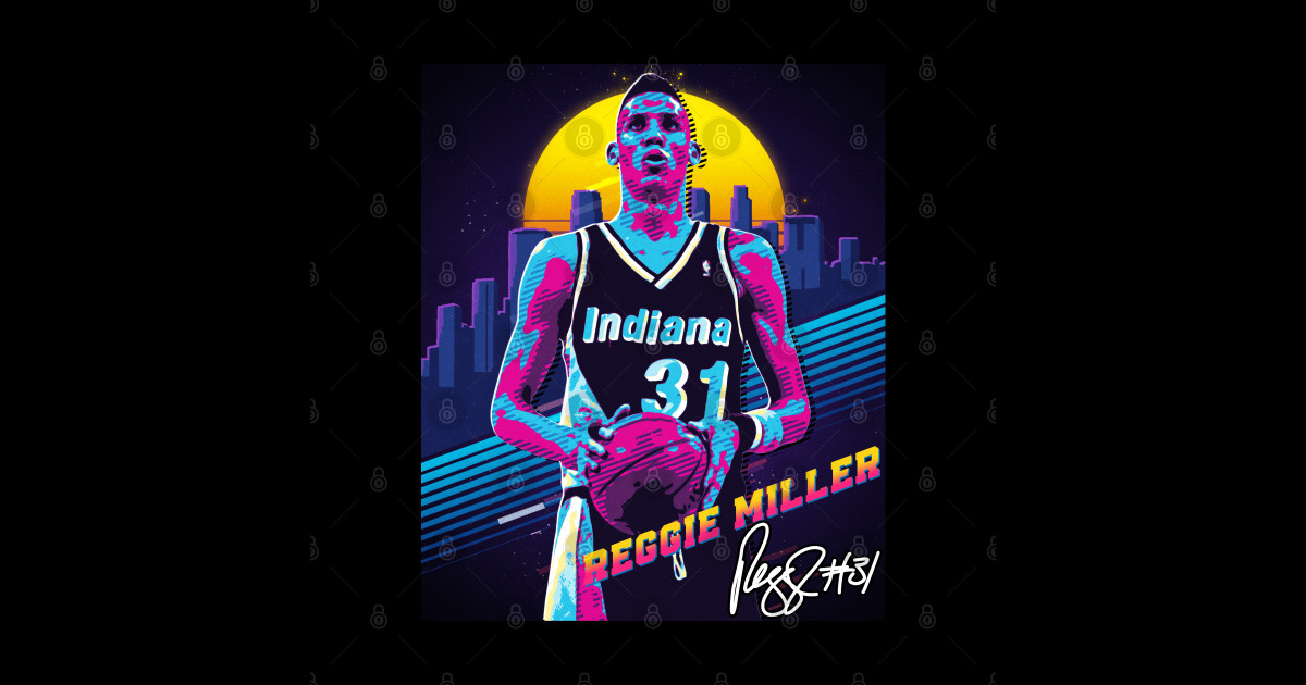 Reggie Miller Choke Sign Basketball Legend Signature Vintage Retro 80s ...