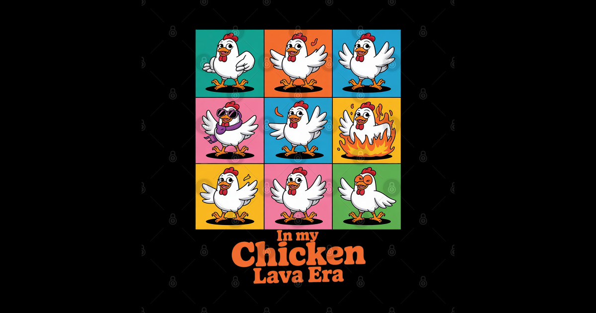 In My Chicken Lava Era Block, Pixel Chicken Gamer Face - In My Chicken ...