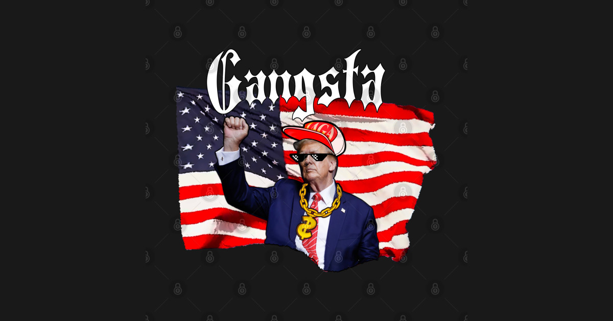 Trump 2024 i'm voting for the gangsta - Trump - T-Shirt | TeePublic