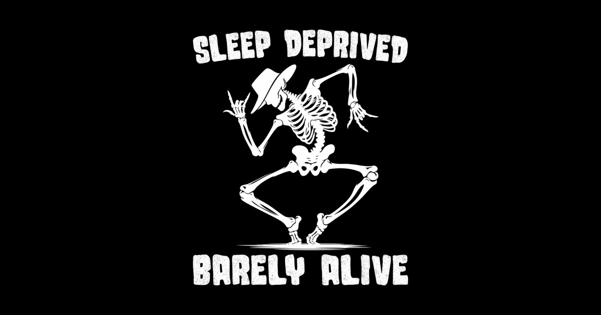 Skeleton Sleep Deprived Barely Alive Halloween Skull - Funny Skeleton ...